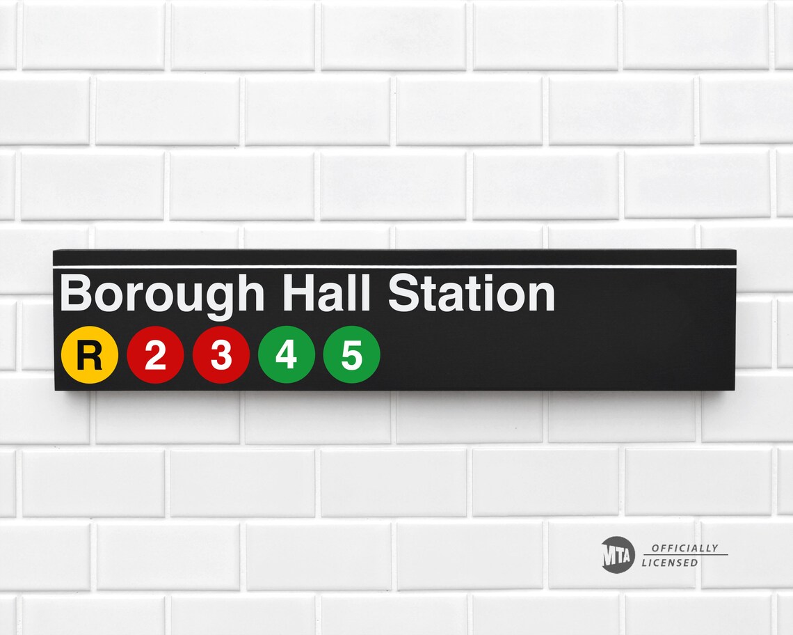 Borough Hall Station - New York City Subway Sign - Wood Sign - Etsy