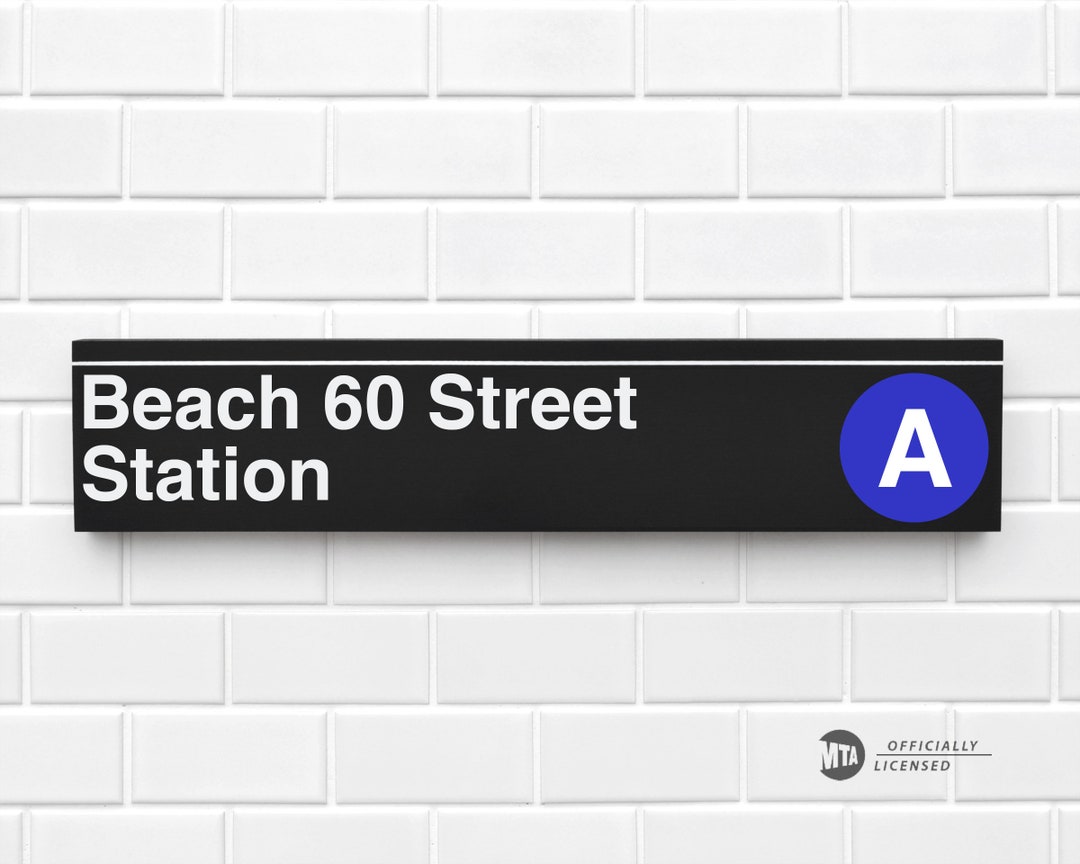 Beach 60 Street Station - New York City Subway Sign - Wood Sign - Etsy