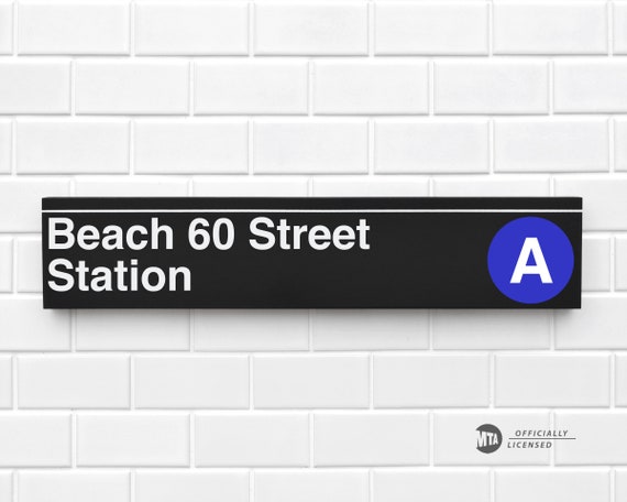 Beach 60 Street Station New York City Subway Sign Wood | Etsy
