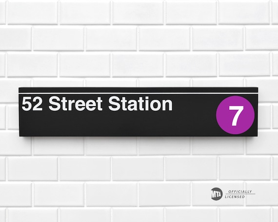 52 Street Station New York City Subway Sign Wood Sign - Etsy