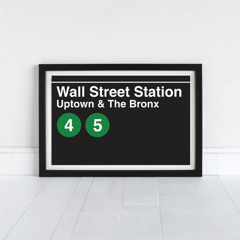 Wall Street Station Uptown & the Bronx New York Subway Sign - Etsy