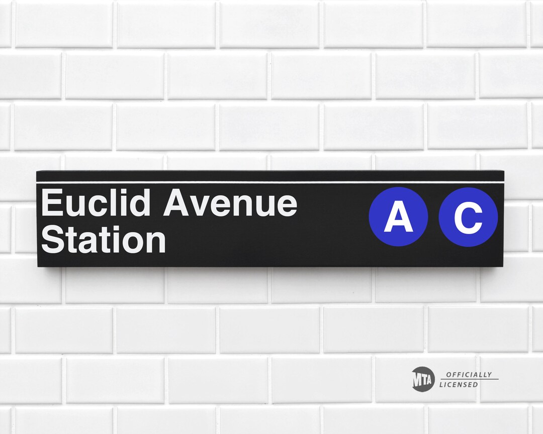 Euclid Avenue Station - New York City Subway Sign - Wood Sign - Etsy