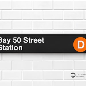 Bay 50 Street Station - New York City Subway Sign - Wood Sign - Etsy