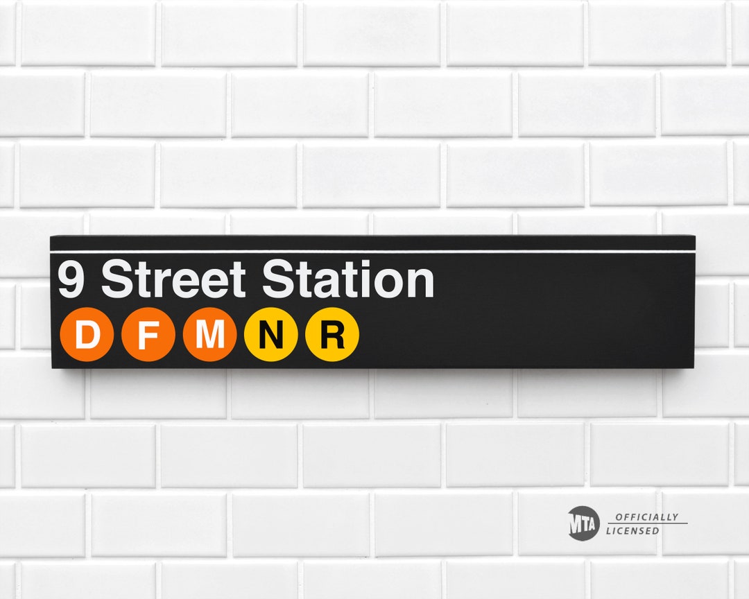 9 Street Station - New York City Subway Sign - Wood Sign - Etsy