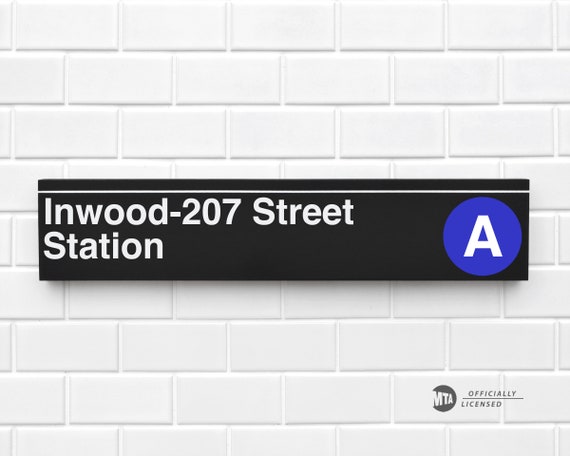 Inwood-207 Street Station New York City Subway Sign Wood | Etsy