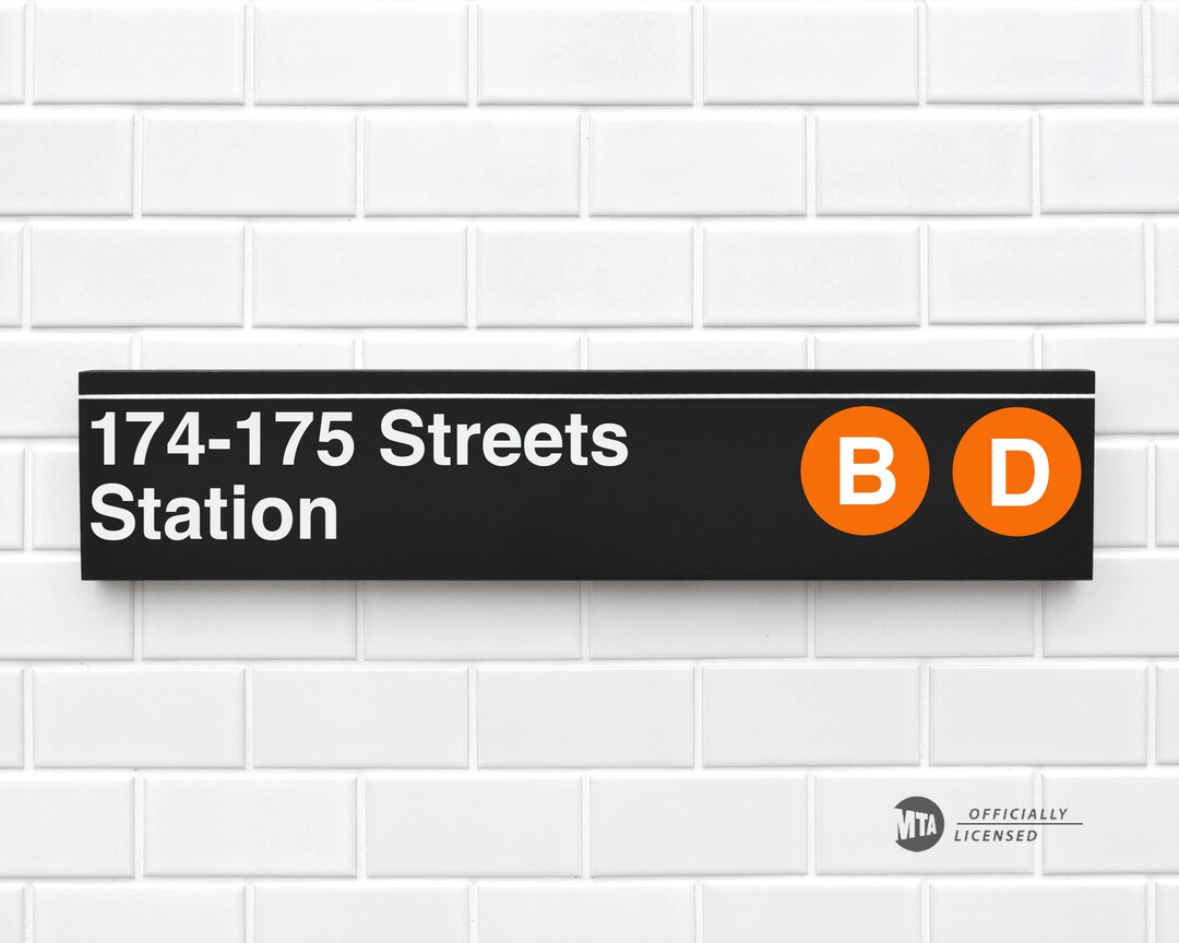 174-175 Streets Station - New York City Subway Sign - Wood Sign - Etsy