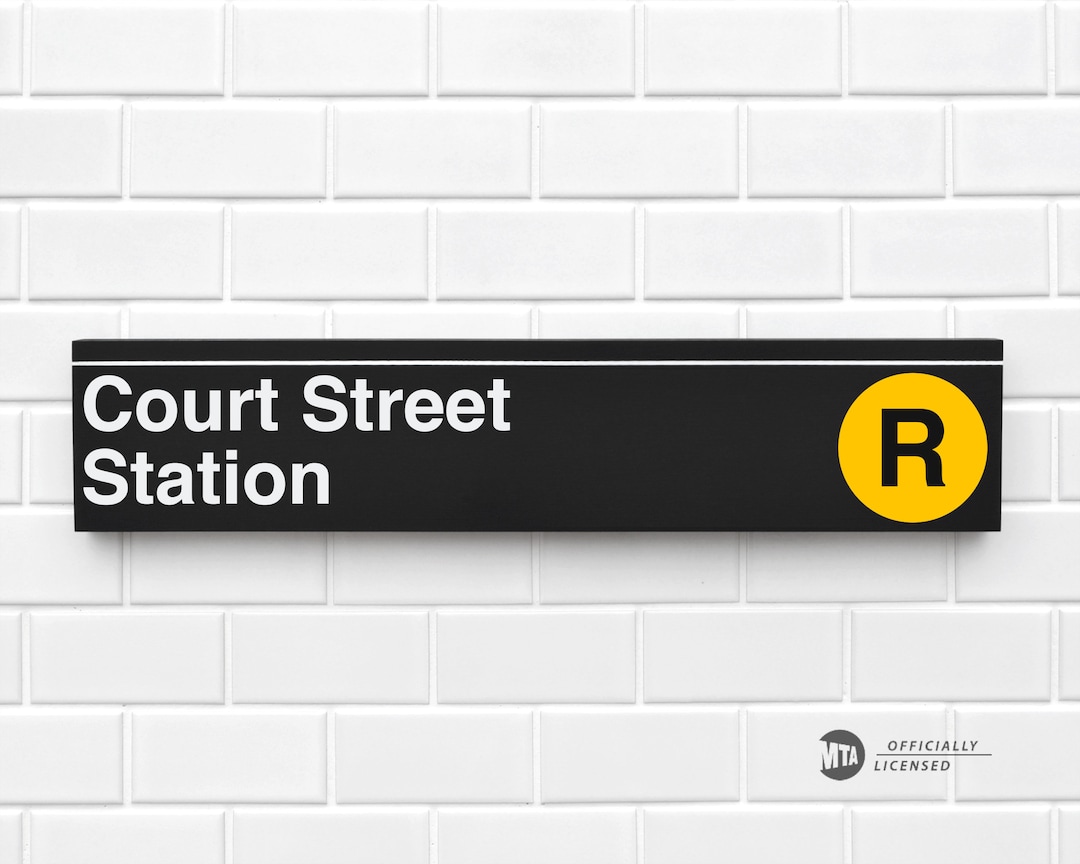 Court Street Station - New York City Subway Sign - Wood Sign - Etsy