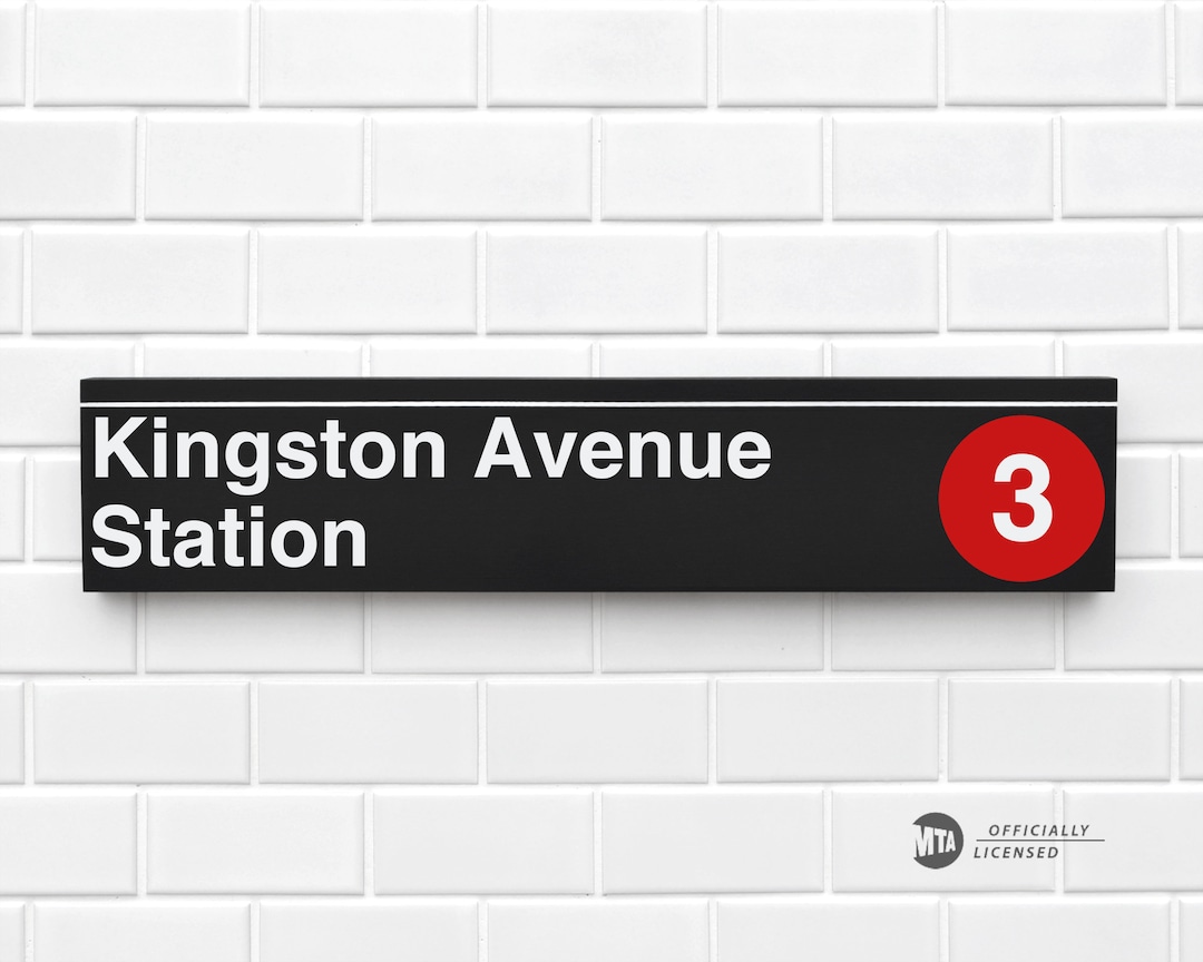 Kingston Avenue Station - New York City Subway Sign - Wood Sign - Etsy