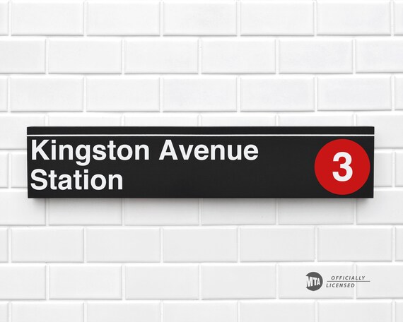 Kingston Avenue Station New York City Subway Sign Wood | Etsy