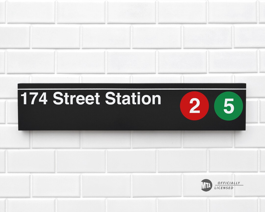 174 Street Station - New York City Subway Sign - Wood Sign - Etsy