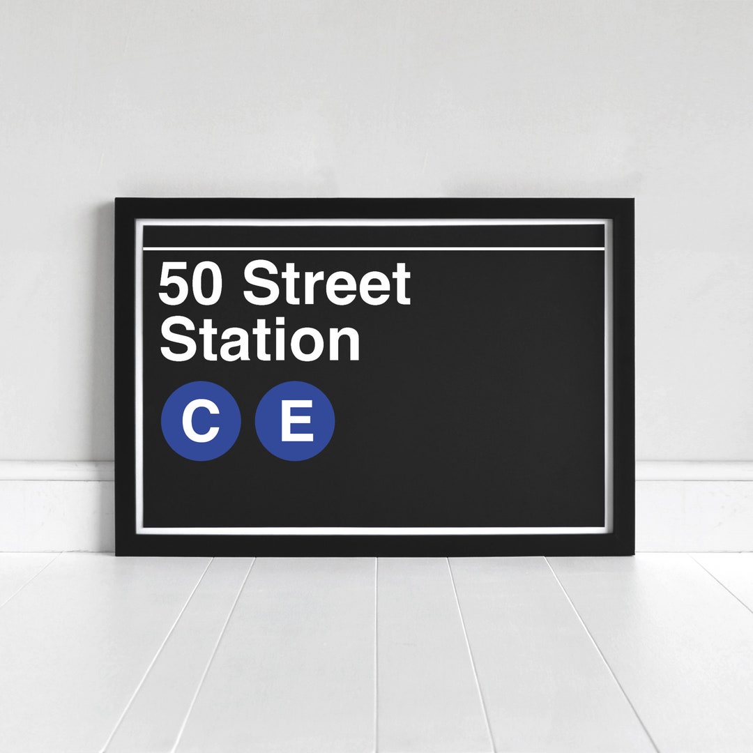50 Street Station - New York Subway Sign - Art Print - Etsy
