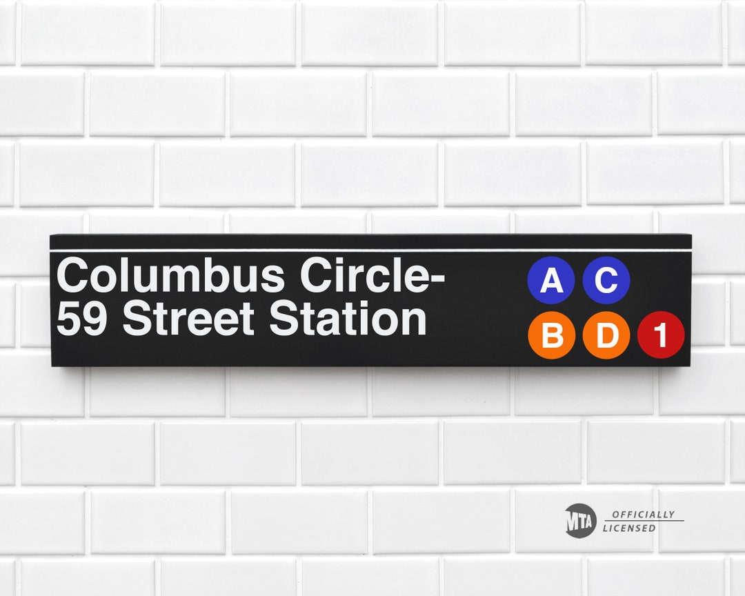 Columbus Circle- 59 Street Station - New York City Subway Sign - Wood ...