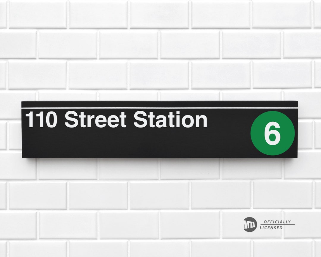 110 Street Station - New York City Subway Sign - Wood Sign - Etsy