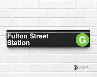 Fulton Street Station New York City Subway Sign Wood Sign | Etsy