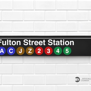 Fulton Street Station - New York City Subway Sign - Wood Sign - Etsy