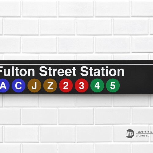 Fulton Street Station New York City Subway Sign Wood Sign - Etsy
