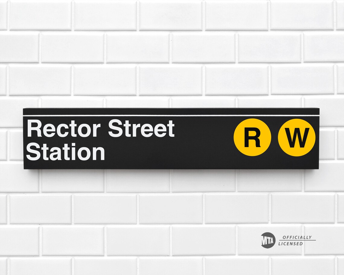 Rector Street Station - New York City Subway Sign - Wood Sign - Etsy Canada