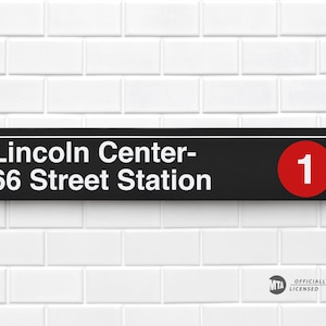 Lincoln Center- 66 Street Station - New York City Subway Sign - Wood ...