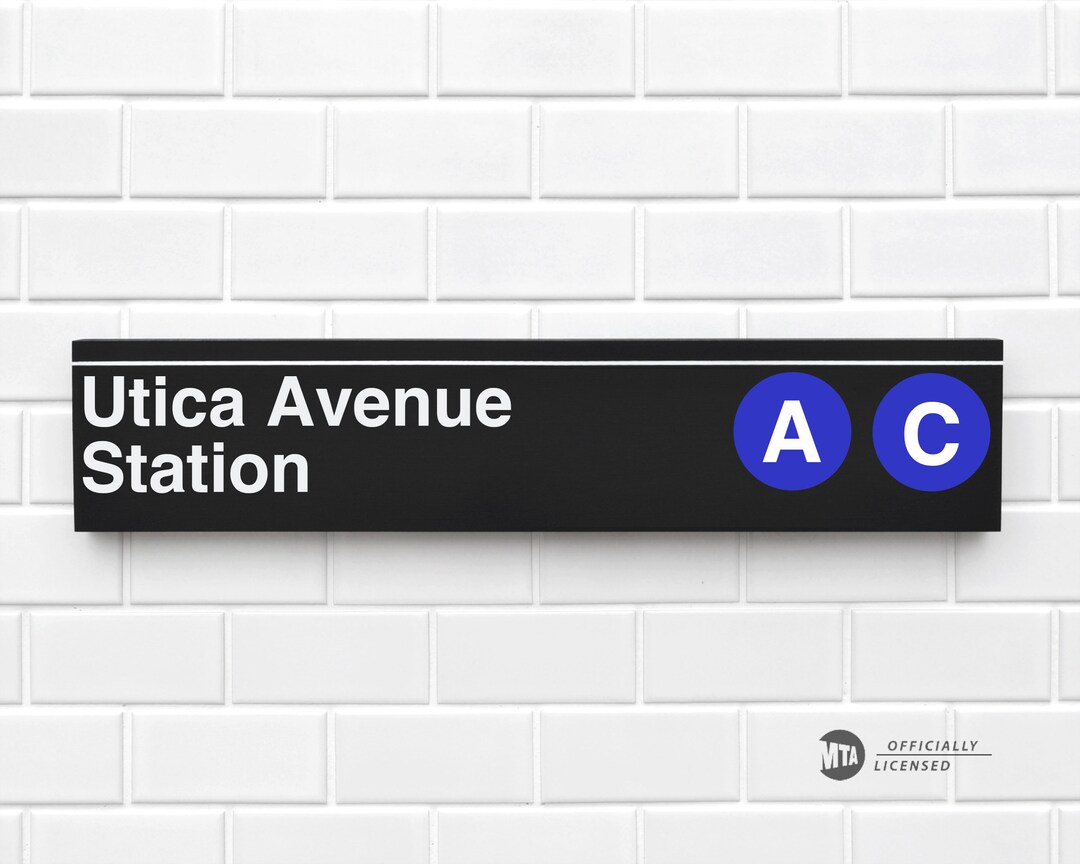 Utica Avenue Station - New York City Subway Sign - Wood Sign - Etsy