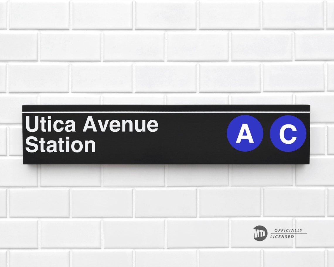Utica Avenue Station - New York City Subway Sign - Wood Sign - Etsy