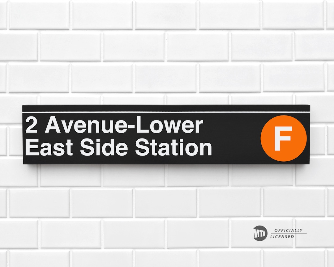 2 Avenue-lower East Side Station - New York City Subway Sign - Wood ...