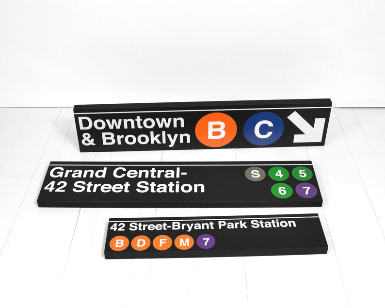 Downtown & Brooklyn - New York City Subway Sign - Wood Sign - Etsy