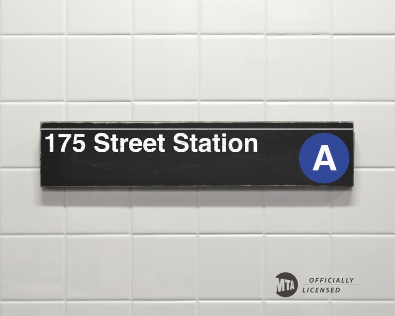 175 Street Station New York City Subway Sign Wood Sign | Etsy