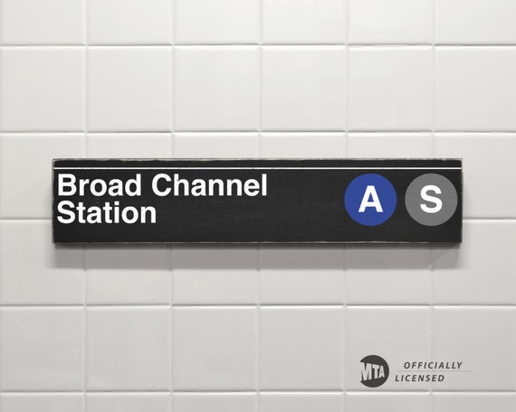 Broad Channel Station New York City Subway Sign Wood Sign | Etsy
