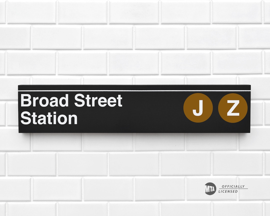 Broad Street Station - New York City Subway Sign - Wood Sign - Etsy