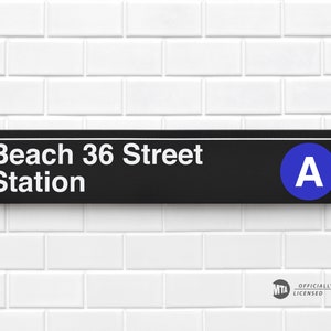 Beach 36 Street Station - New York City Subway Sign - Wood Sign - Etsy