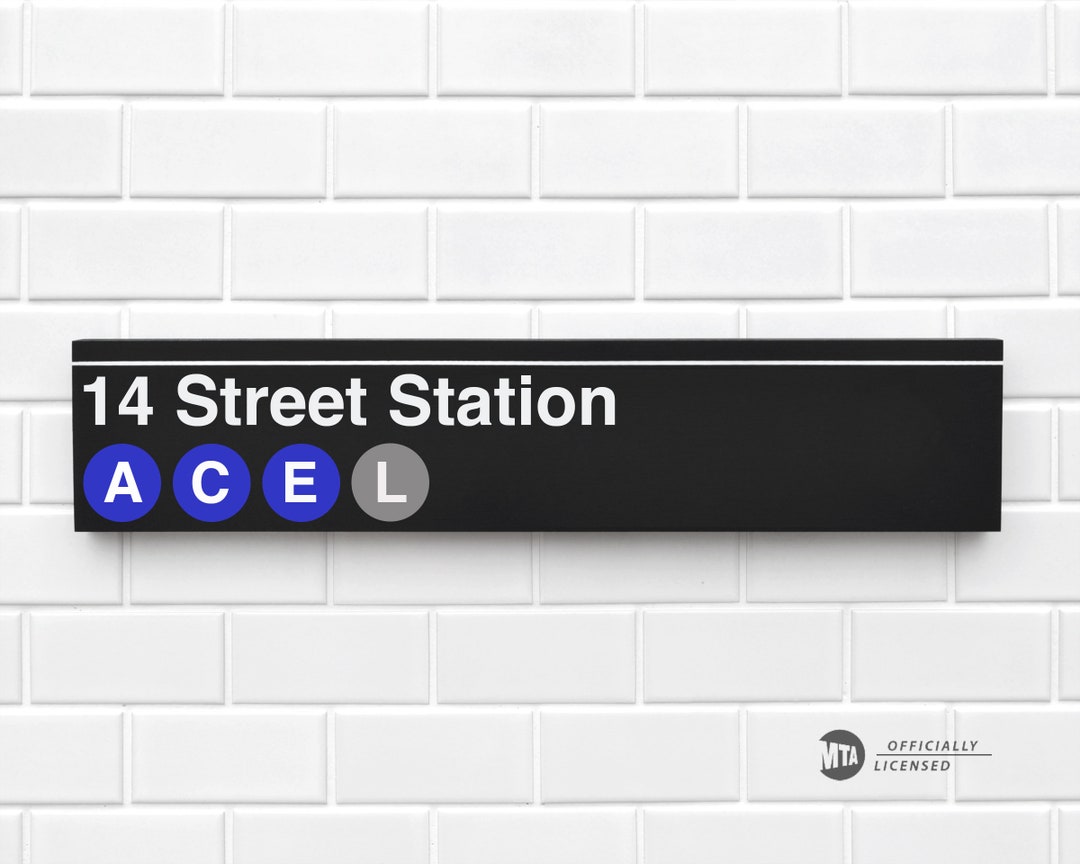 14 Street Station - New York City Subway Sign - Wood Sign - Etsy