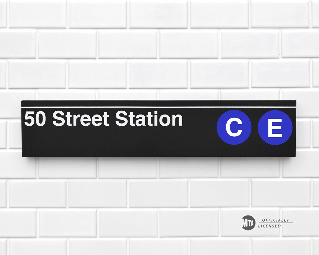 50 Street Station - New York City Subway Sign - Wood Sign - Etsy