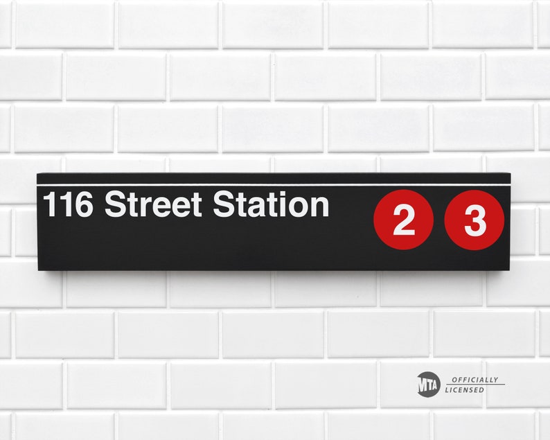 116 Street Station - New York City Subway Sign - Wood Sign - Etsy