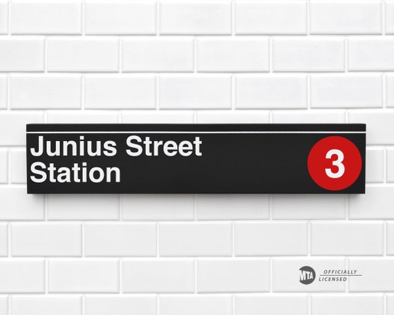 Junius Street Station New York City Subway Sign Wood Sign - Etsy