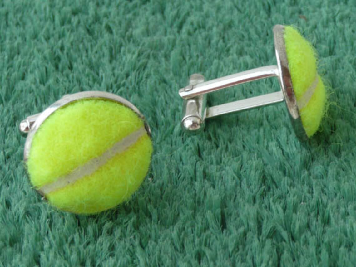 Real Tennis Ball Cufflinks Yellow or Pink Handmade Cuff - Etsy