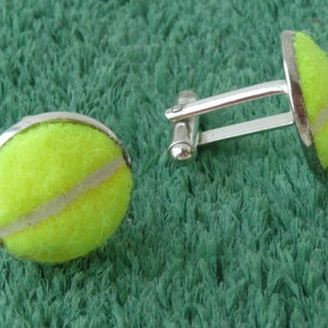 Real Tennis Ball Cufflinks - Yellow or Pink Handmade Cuff Links - Etsy