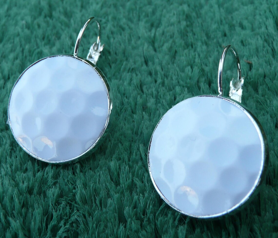 Real Golf Ball Earrings Handmade Earrings From a White | Etsy