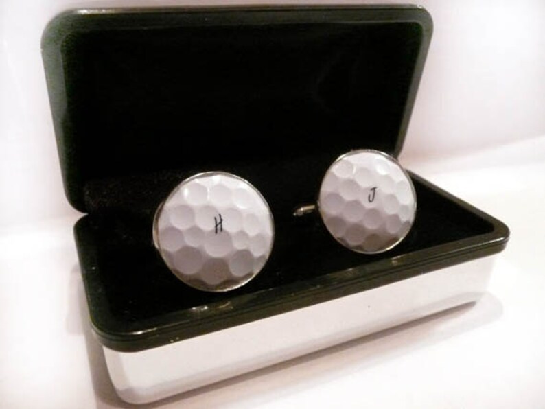 Custom Personalized Real Golf Ball Cufflinks - Your Initials, Name ...