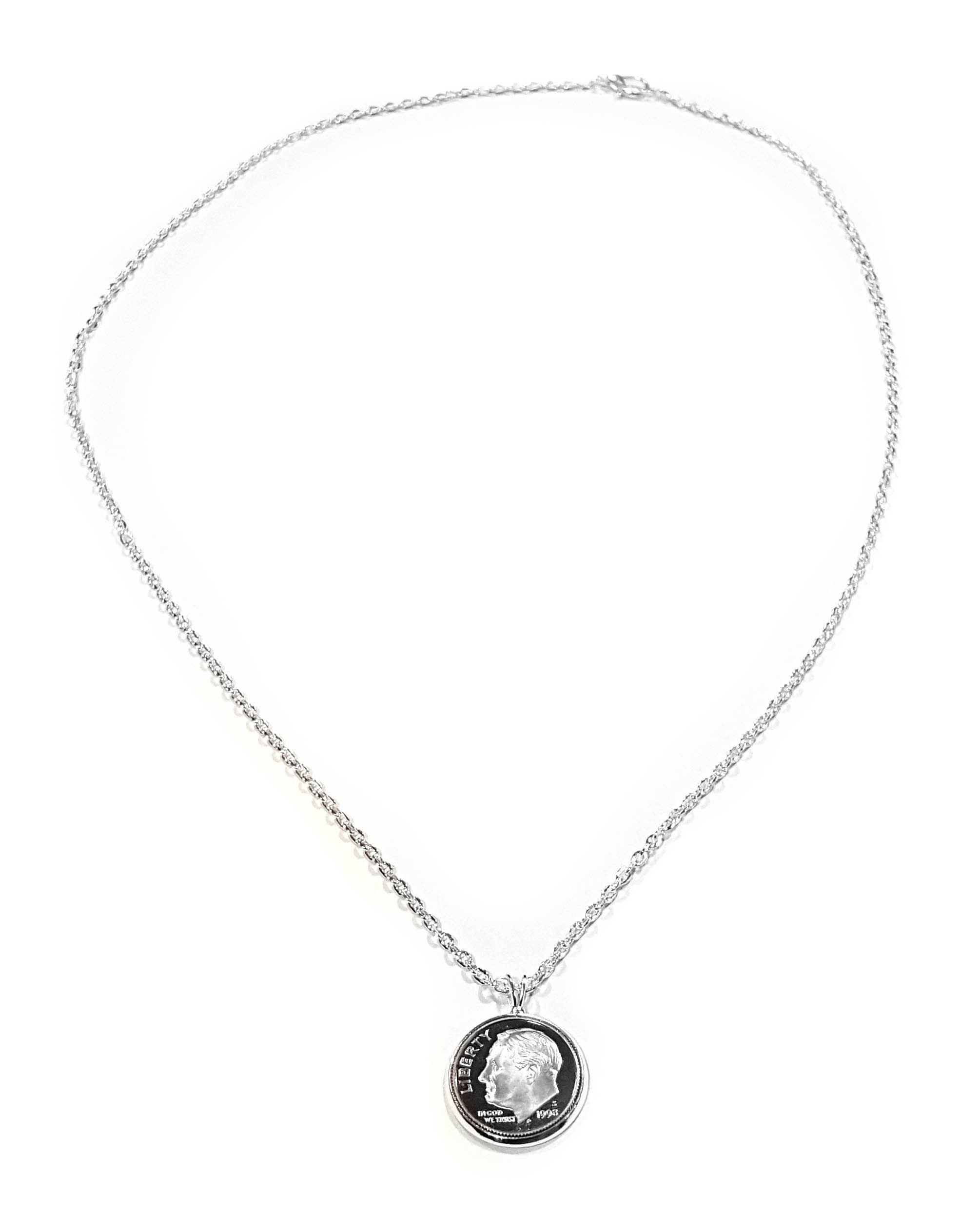 Dime Necklace Pendant - "dime In" Diamond Necklace Play on Words - Etsy