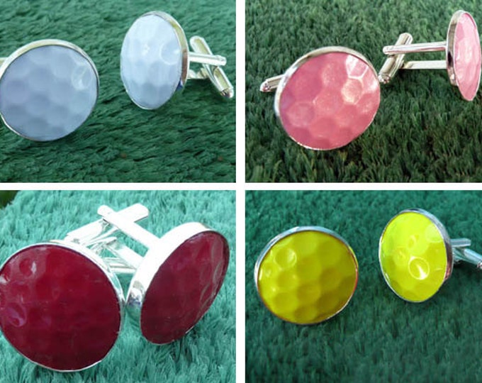 Real Golf Ball Cufflinks Handmade Cuff Links From a White, Pink, Red ...