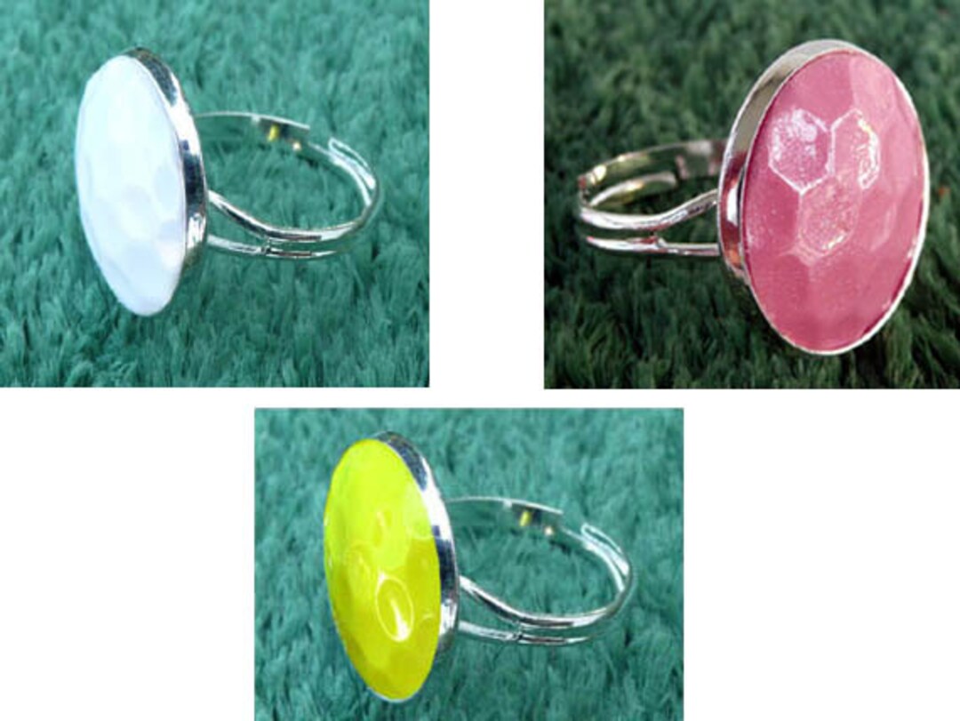 Real Golf Ball Ring Handmade Ring From a White, Pink, or Yellow Golf ...