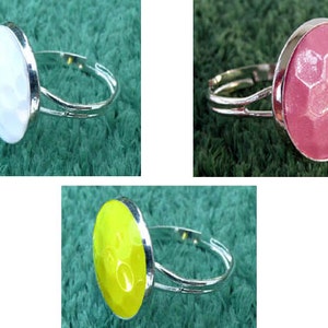 Real Golf Ball Ring Handmade Ring From a White, Pink, or Yellow Golf ...