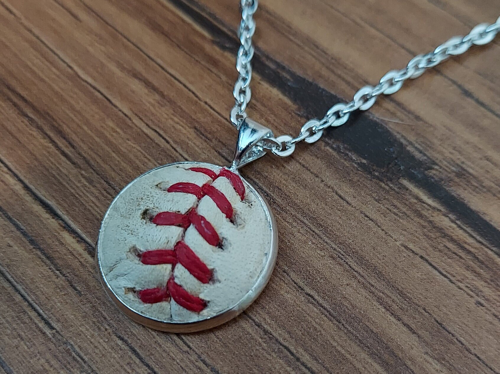 Baseball Necklace Pendant Made From a Real Baseball - Etsy