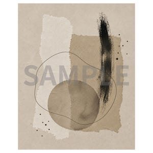 Wabi Sabi Wall Art, Japandi Abstract Print, Handmade Washi Paper ...