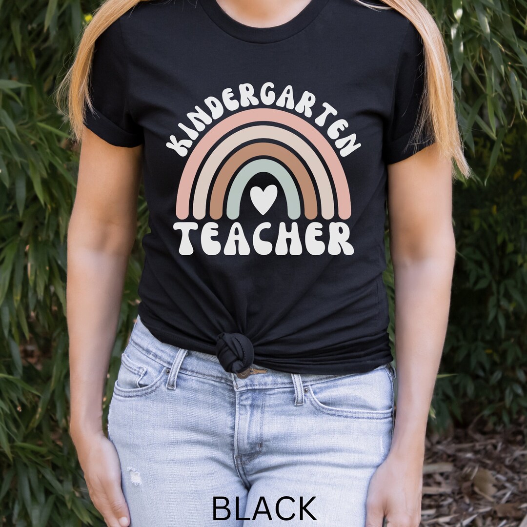 Kindergarten Teacher Rainbow Shirt,rainbow Shirt,teacher T-shirt,gift ...