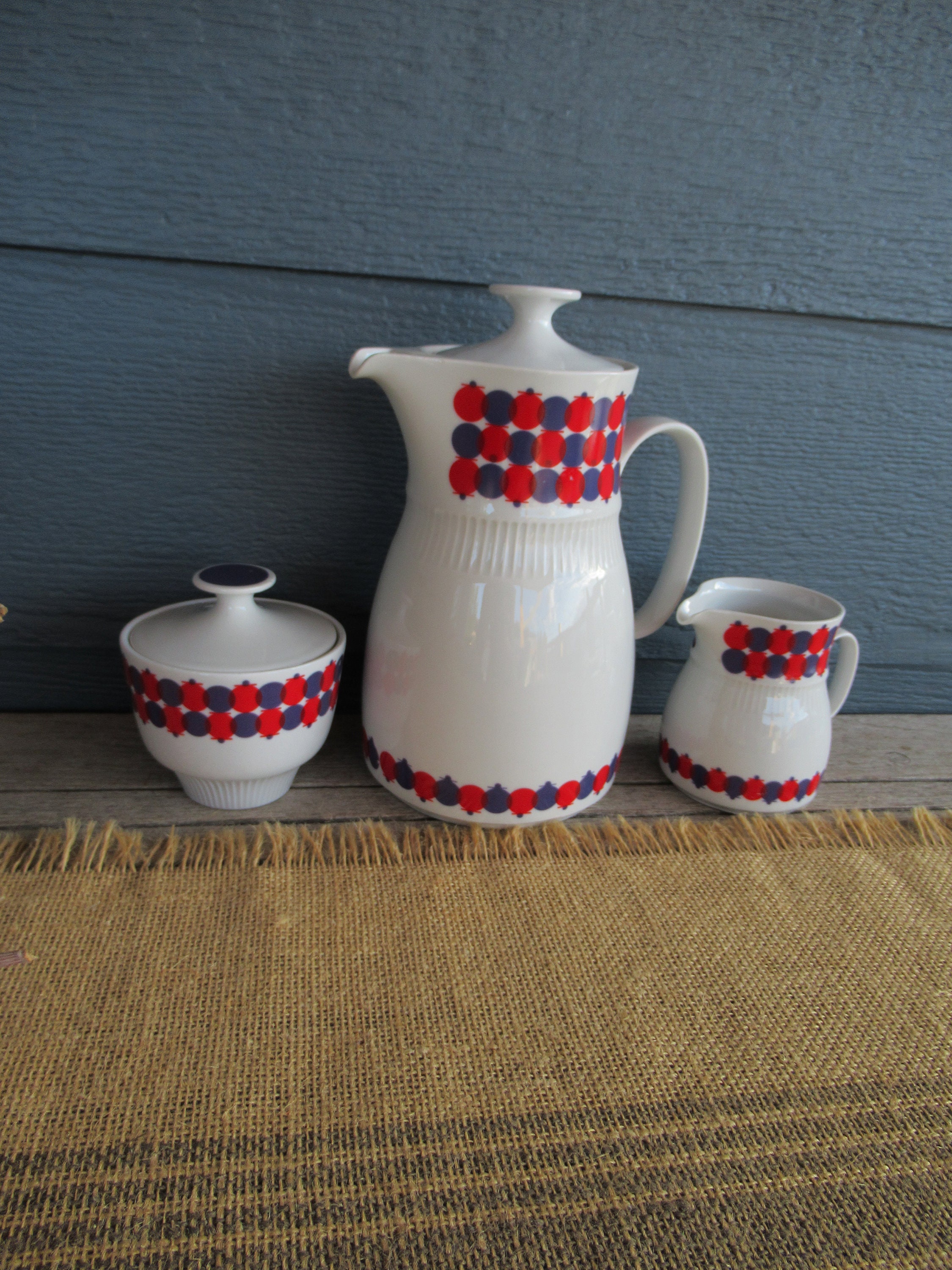 Vintage Mid Century Tea Set Teapot Creamer and Sugar Bowl | Etsy