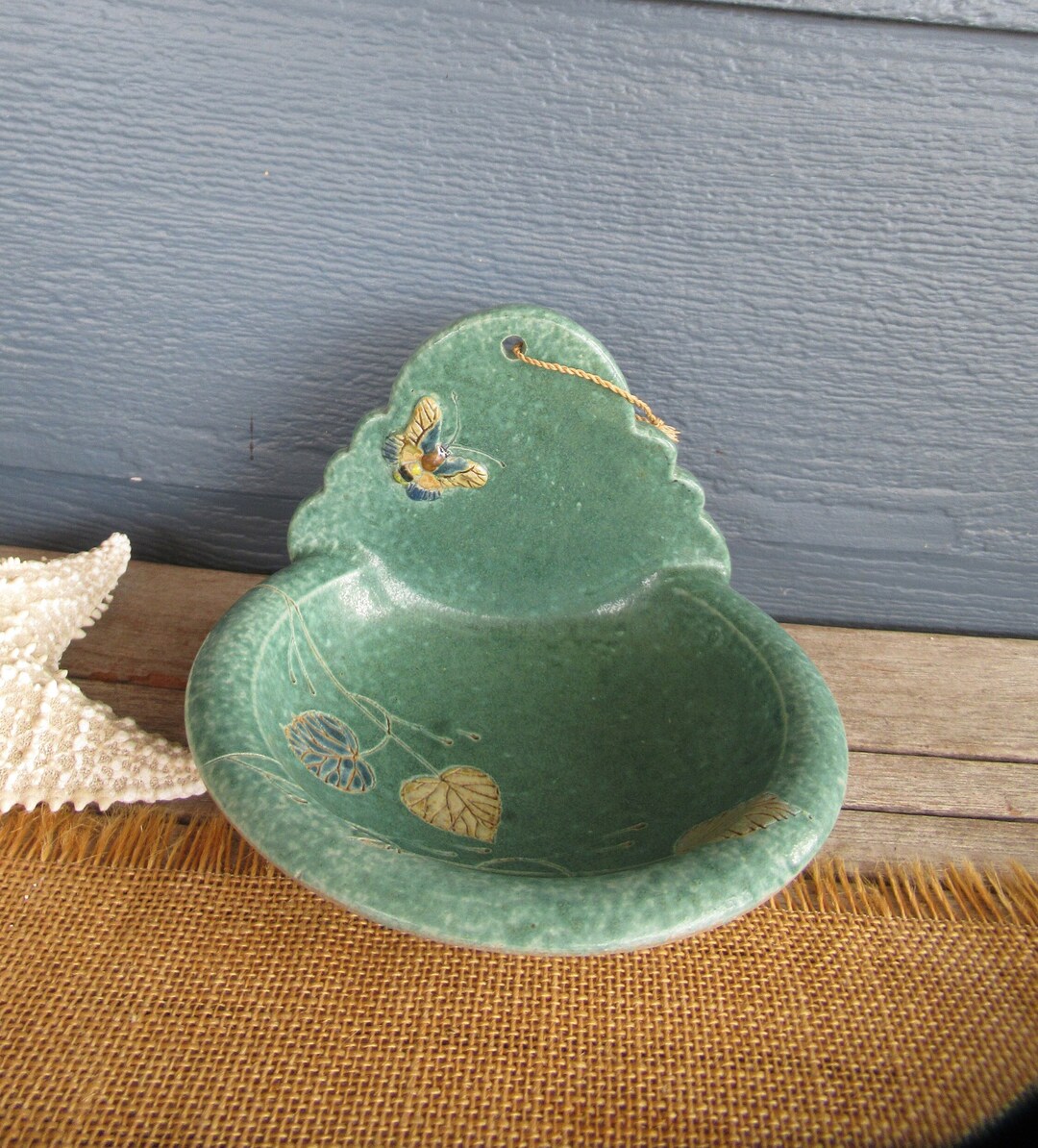 Vintage Pottery Hanging Dish Handmade Ceramic Decor Wall - Etsy