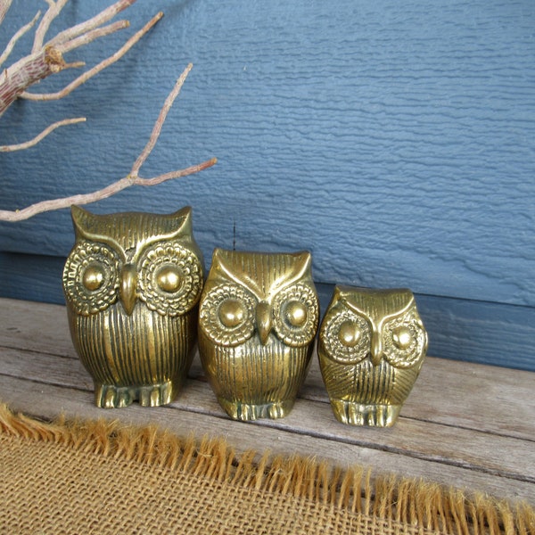 Brass Owls - Etsy
