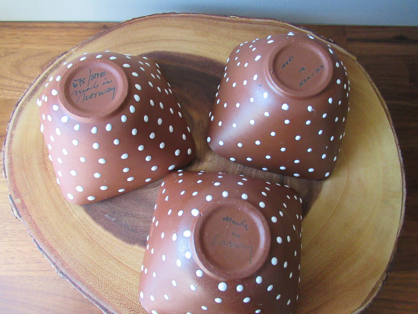 Vintage Scandinavian Studio Art Pottery Bowls Set of 3 Polka | Etsy