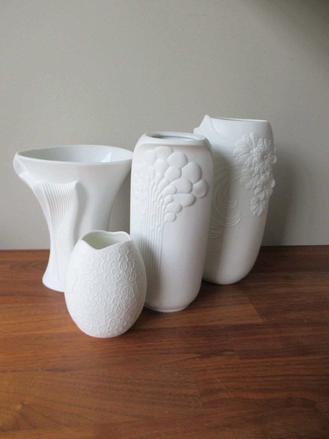 Vintage German Bisque Porcelain Vase, Modernist Design, AK Kaiser ...